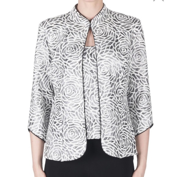 Joseph Ribkoff | Tops | Nwt Joseph Ribkoff Ivorysilver Twin Set Jacket And Tank | Poshmark